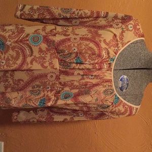 Elementz | Tops | Patterned 34 Length Peasant Shirt | Poshmark